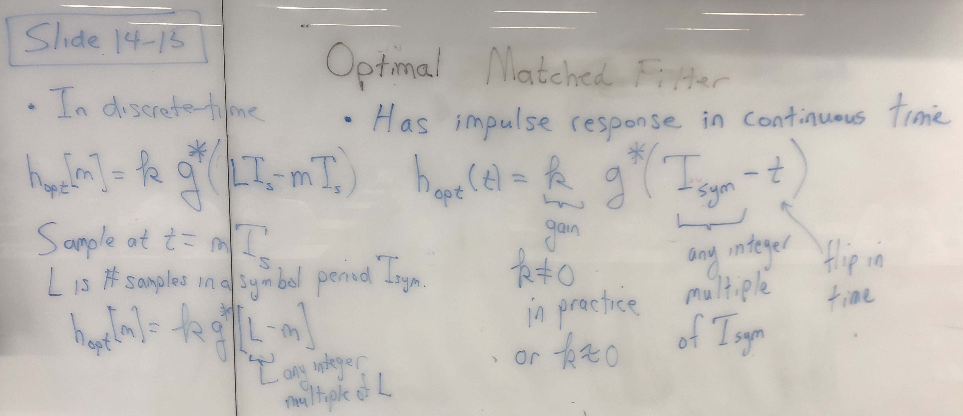 Lecture 14: Matched Filtering