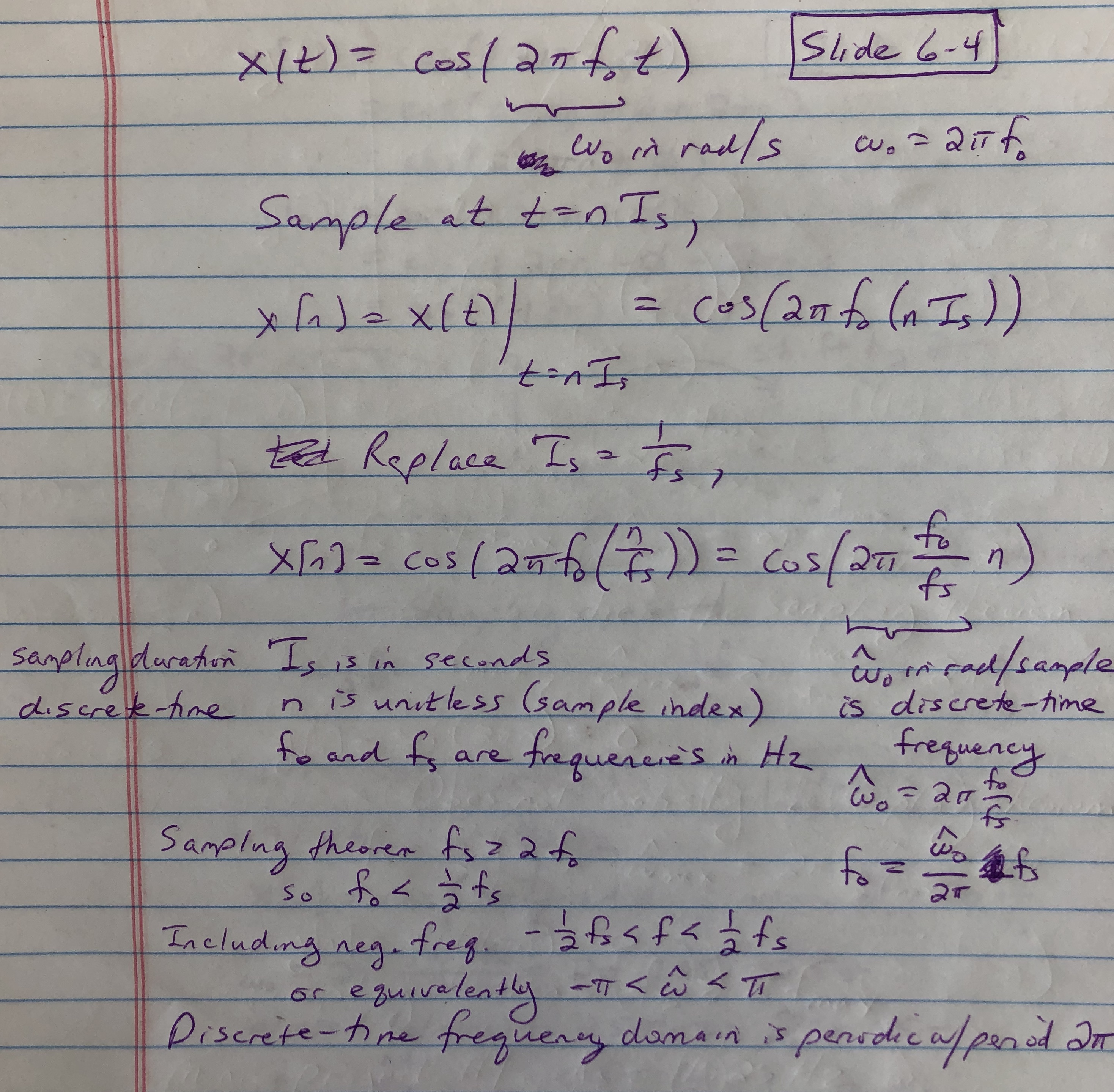 Lecture 6: Sampling Theorem