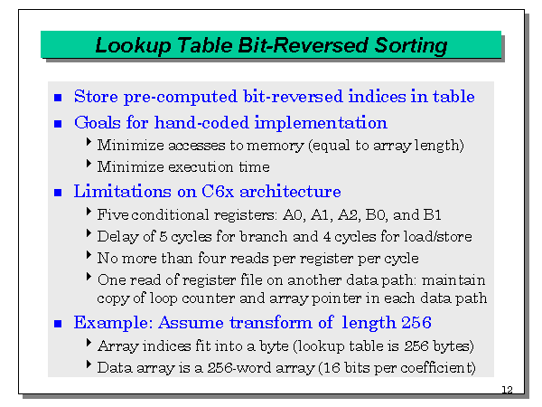 Lookup Table Bit-Reversed Sorting