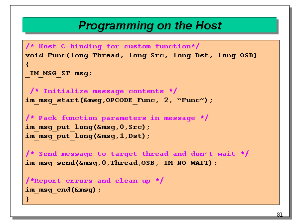Programming on the Host