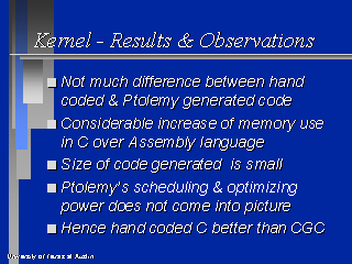 Kernel - Results & Observations
