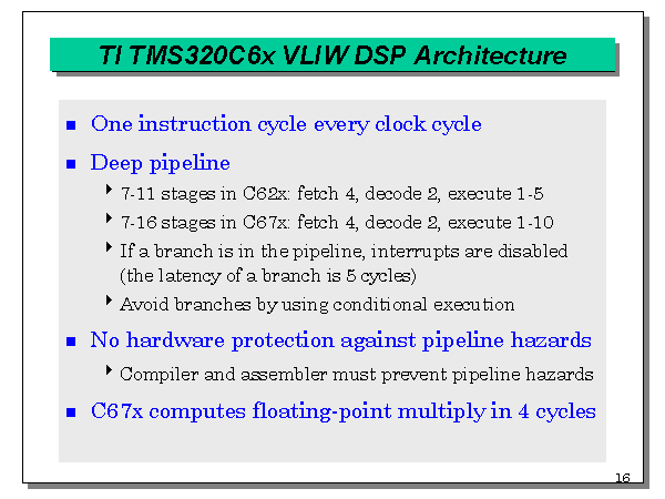 TI TMS320C6x VLIW DSP Architecture